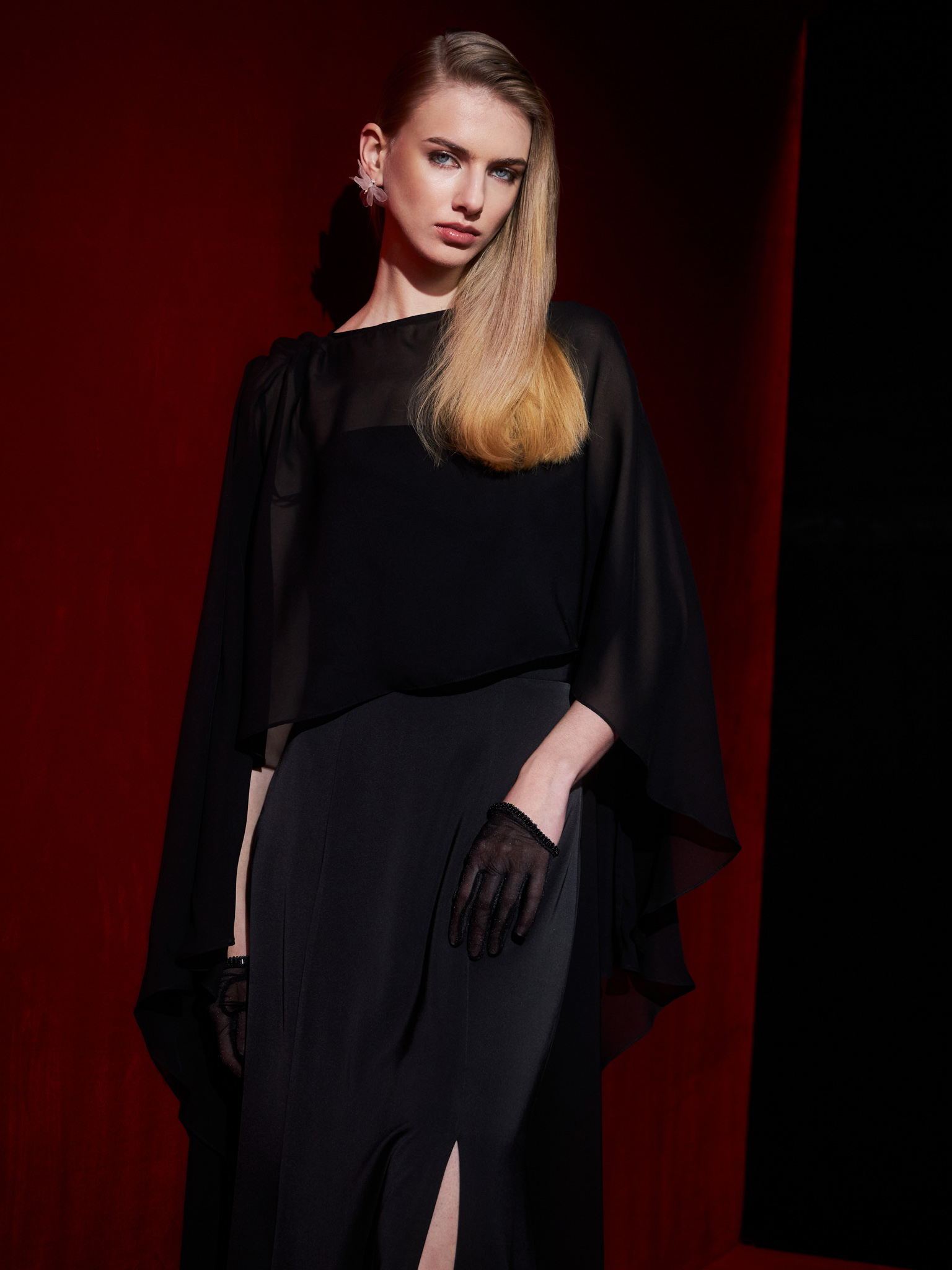 Lightweight satin maxi dress :: LICHI - Online fashion store