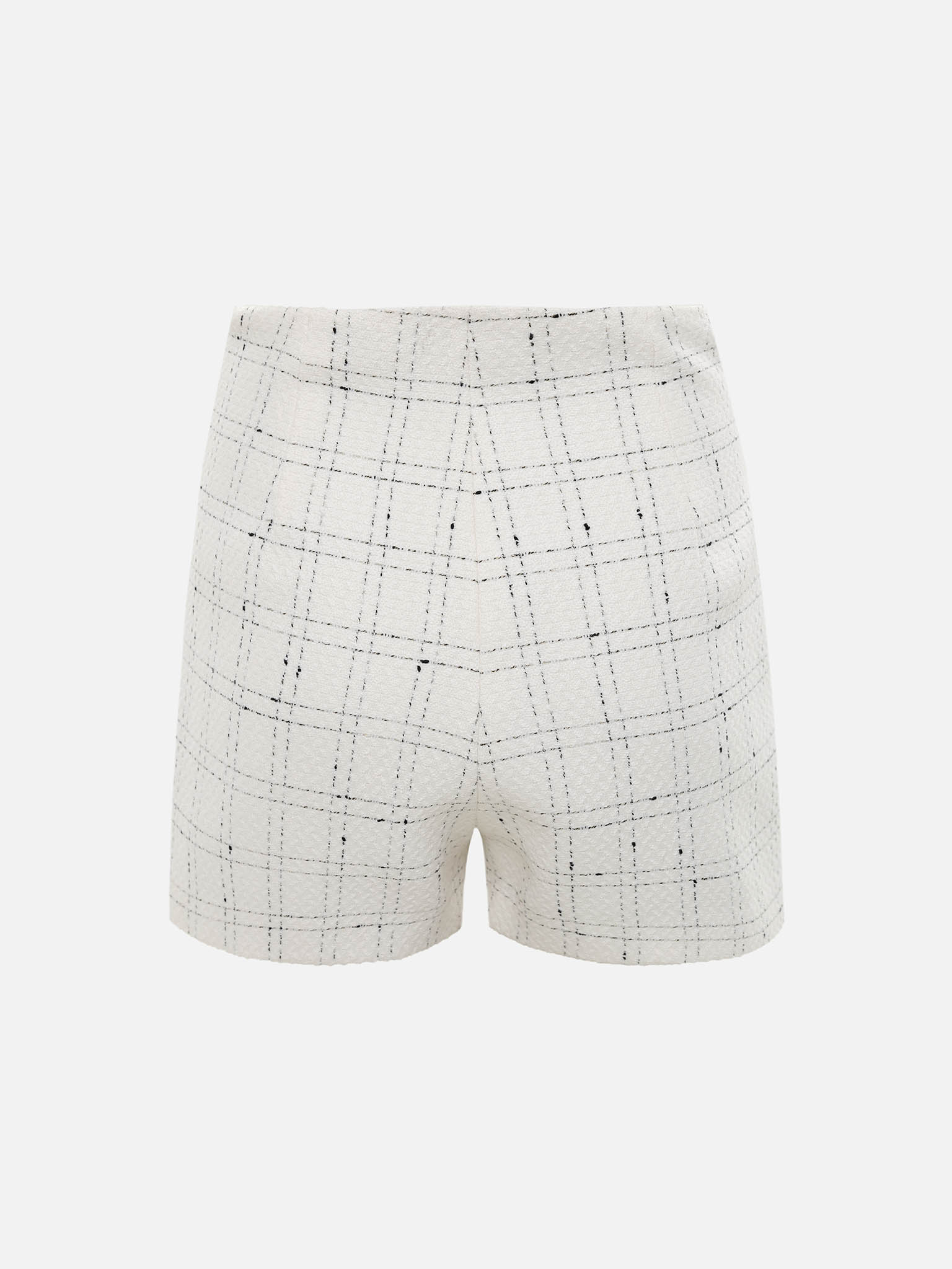 Straight checked tweed mini shorts :: LICHI - Online fashion store